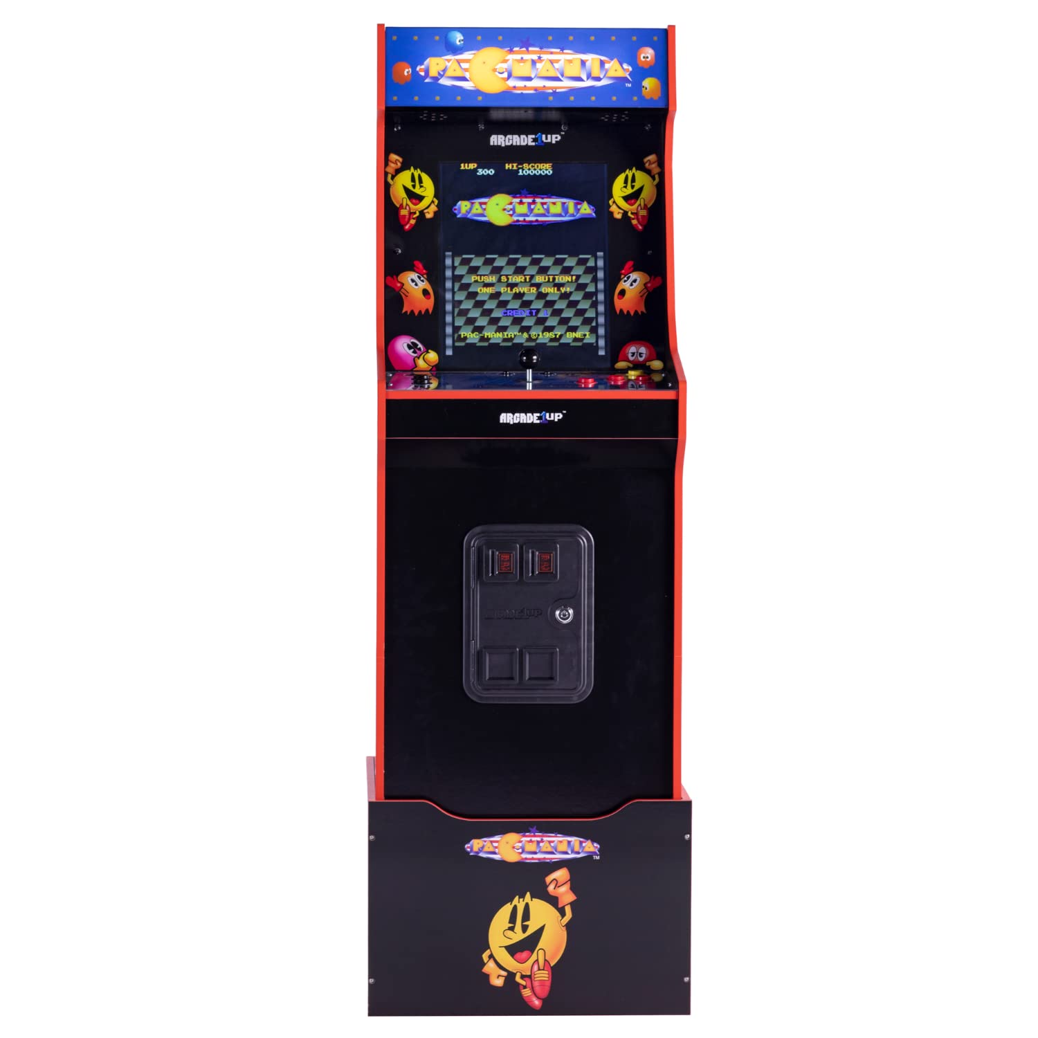 ARCADE1UP- BANDAI NAMCO Legacy Entertainment Arcade Game PAC-Mania Edition, includes Hardware, Riser