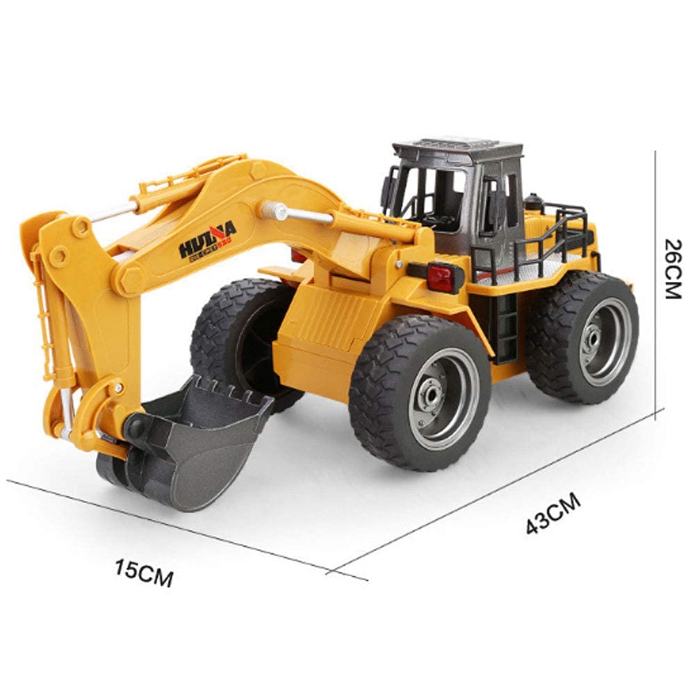 QIYHBVR 6-Channel Remote Control Digger,Toy Digger Remote Control Digger Excavator Toys,Engineering Sand Digger Construction Vehicle Toy RC Excavator Toy Cars for Kids