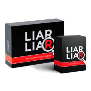 liar liar party game + expansion set - the family card game of truths and lies for kids, tweens, teens, college students, adults, friends - perfect for fun parties & board games night with your group