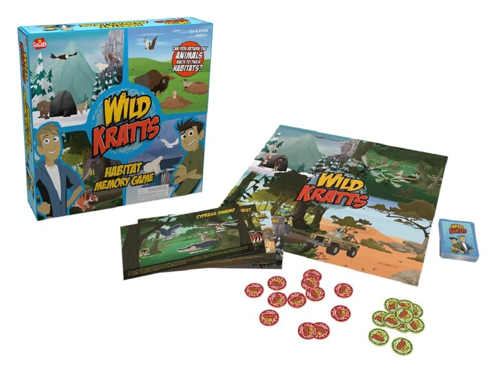 Goliath Wild Kratts Habitat Memory Game - Classic Memory Gameplay with Creative Storytelling - Learn Animal Facts While You Play, Ages 5 and Up, 2-4 Players