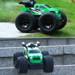 RC Stunt Car, RC Monster Trucks 4x4 Offroad, 4WD 360° Flips Rotating Car Toys for Boys and Girls, Toddler Remote Control Car with Spray Function, Ideal Birthday for Kids (Green)