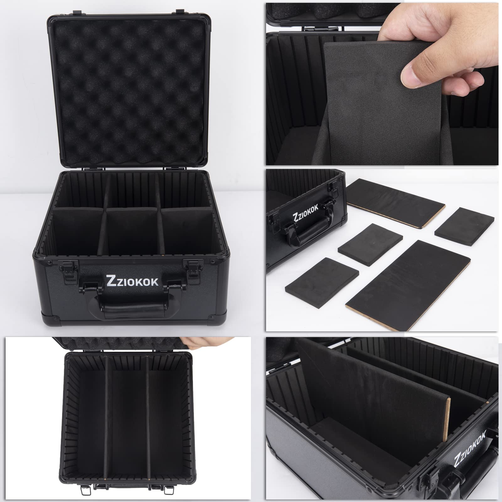 Graded Card Storage Box 120 BGS SGC PSA Sports Card Slab Case Waterproof Display Trading Card Case Aluminum Graded Card Display Case with Removable EVA insert boards and Padlock holes(3 Slots No Card)