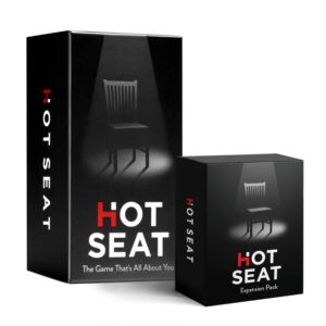 hot seat party game + expansion set - the family card game that's all about you - for kids, tweens, teens, college students, adults - perfect for fun parties and board games night with your group