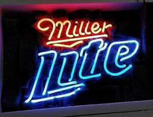 prouten neon signs 14" millers lite neon sign acrylic beer pub bar handmade wall decor neon light a114mlvba