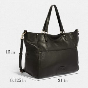 American Leather Co. - Lolo Large Tote - Highly Functional & Superbly Fashionable - Black Smooth