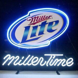 Prouten Neon Signs® New 14"x10" Millers Lite Miller Time Neon Sign Man Cave Bar Pub Beer Handmade Neon Light FX184