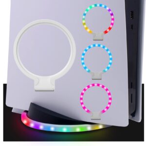 ps5 led light stand, ps5 led light stand with rgb accessories, rgb led light assecories stand for ps5 console (disc & digital) - not for ps5 slim