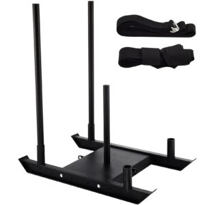 vevor fitness sled, 500 lbs capacity weight training sled, premium iron with black powder coat speed training sled for athletic exercise and speed improvement