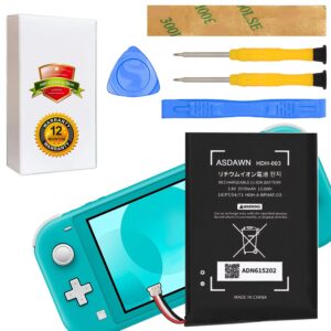 asdawn hdh-003 battery replacement for nintendo switch lite game console hdh-001 hdh-003, battery for nintendo switch lite game player 3570mah hdh-a-bphat-co with repair tool kit