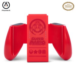 powera joy-con comfort grip for nintendo switch - super mario red