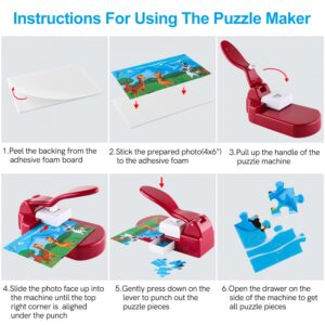 21PCS/Set Puzzle Maker Machine Cutter,Jigsaw Puzzle Making Machine with 20 Adhesive Foams,for Arts & Crafts Make Jigsaw Puzzles Scrapbooking & DIY Puzzle Jigsaw Mini Tool