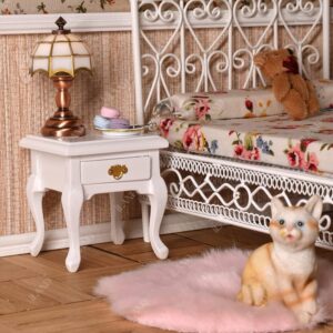 iLAND Victorian Dollhouse Furniture on 1:12 Scale, Dollhouse Bed Set 5pcs