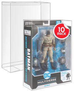 evoretro action figure boxed case protector for mcfarlane dc multiverse baf 7-in figures - 10-pack 0.40mm thick clear pet plastic display, achive-grade storage. keep your collection in mint condition