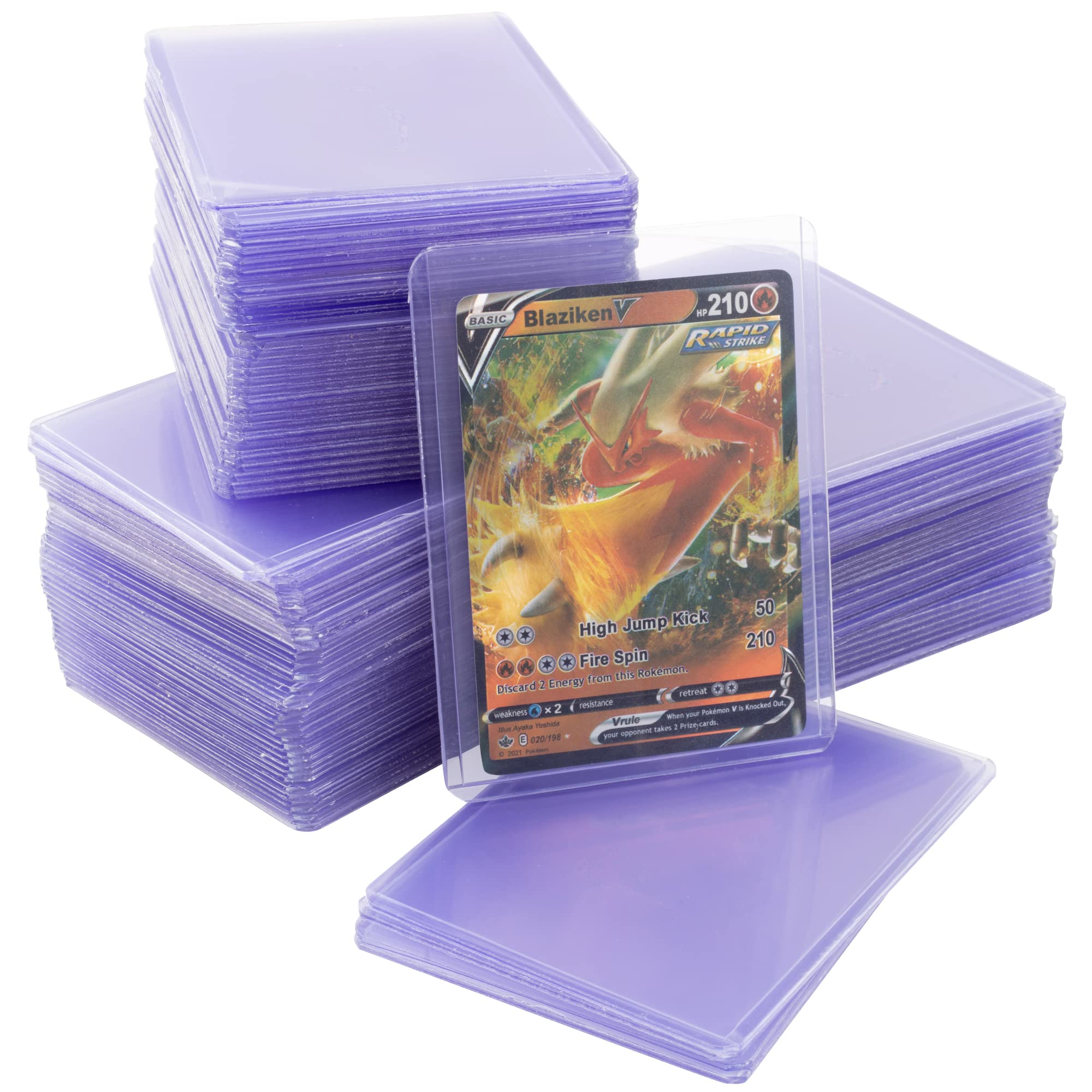 Monster Top Loaders for Collectible Trading Cards - 200 Count 3"x4" Clear Hard Plastic Card Protector Toploader Sleeves Compatible w MTG, Magic The Gathering, Yugioh, Pokemon, Sports Cards & All TCGs