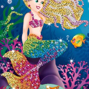 Geospace Sequin Art Duo with Two Designs, Sparkling Arts and Crafts Kit; Creative Crafts for Adults and Kids Ages 6 and Up (Sea Fantasy)