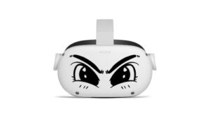 cartoon mad eyes - oculus quest 2 - decals - black