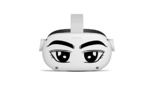 woman cartoon eyes sexy - oculus quest 2 - decals - black