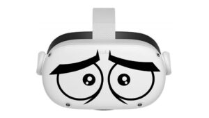 worried eyes - oculus quest 2 - decals - black