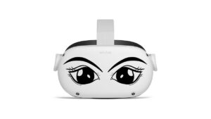 cool woman cartoon eyes - oculus quest 2 - decals - black