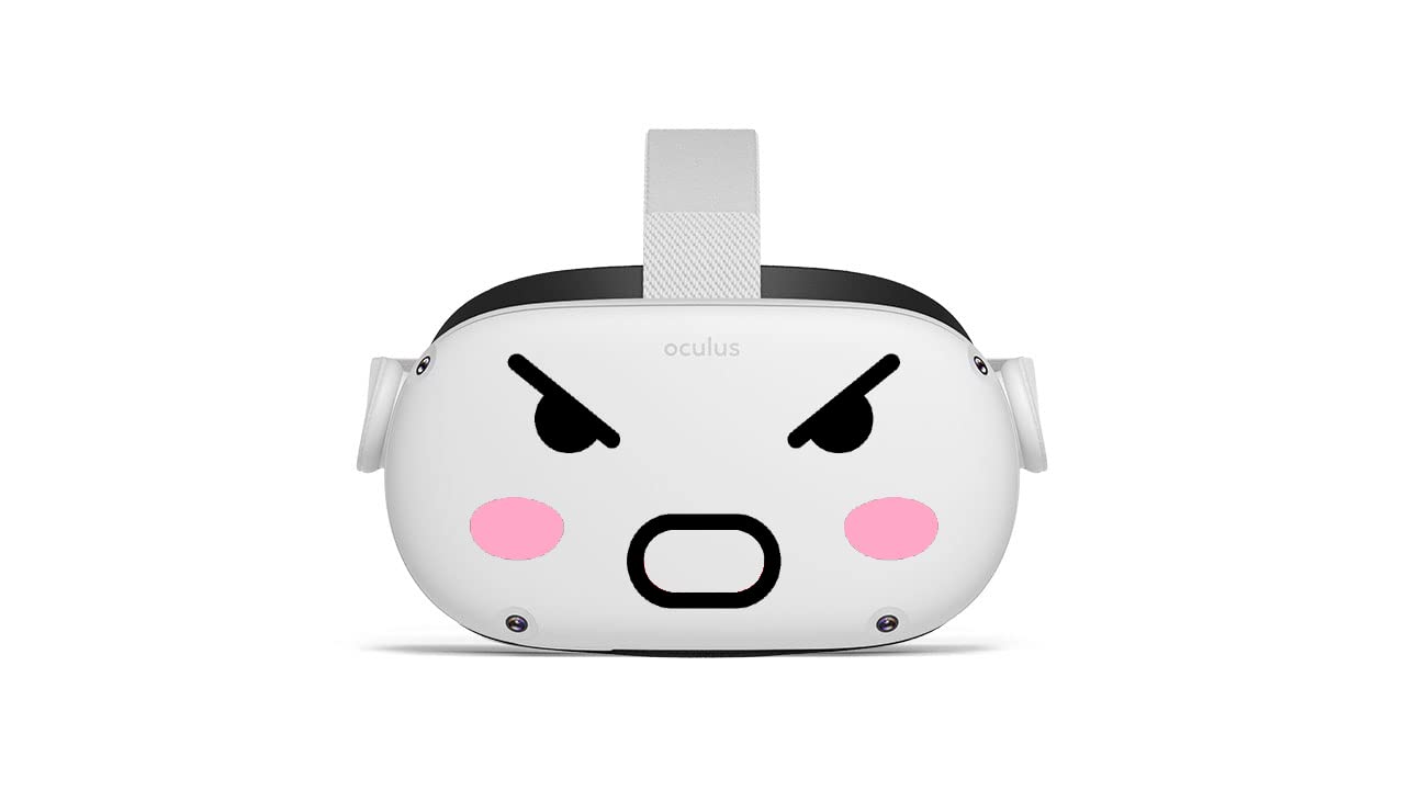 UwU Mad Face - Oculus Quest 2 - Decals - Black & Pink