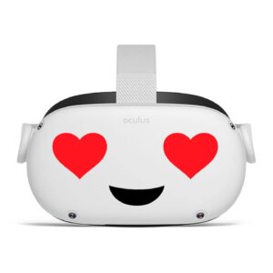 UwU Heart Face - Oculus Quest 2 - Decals - Black & Red