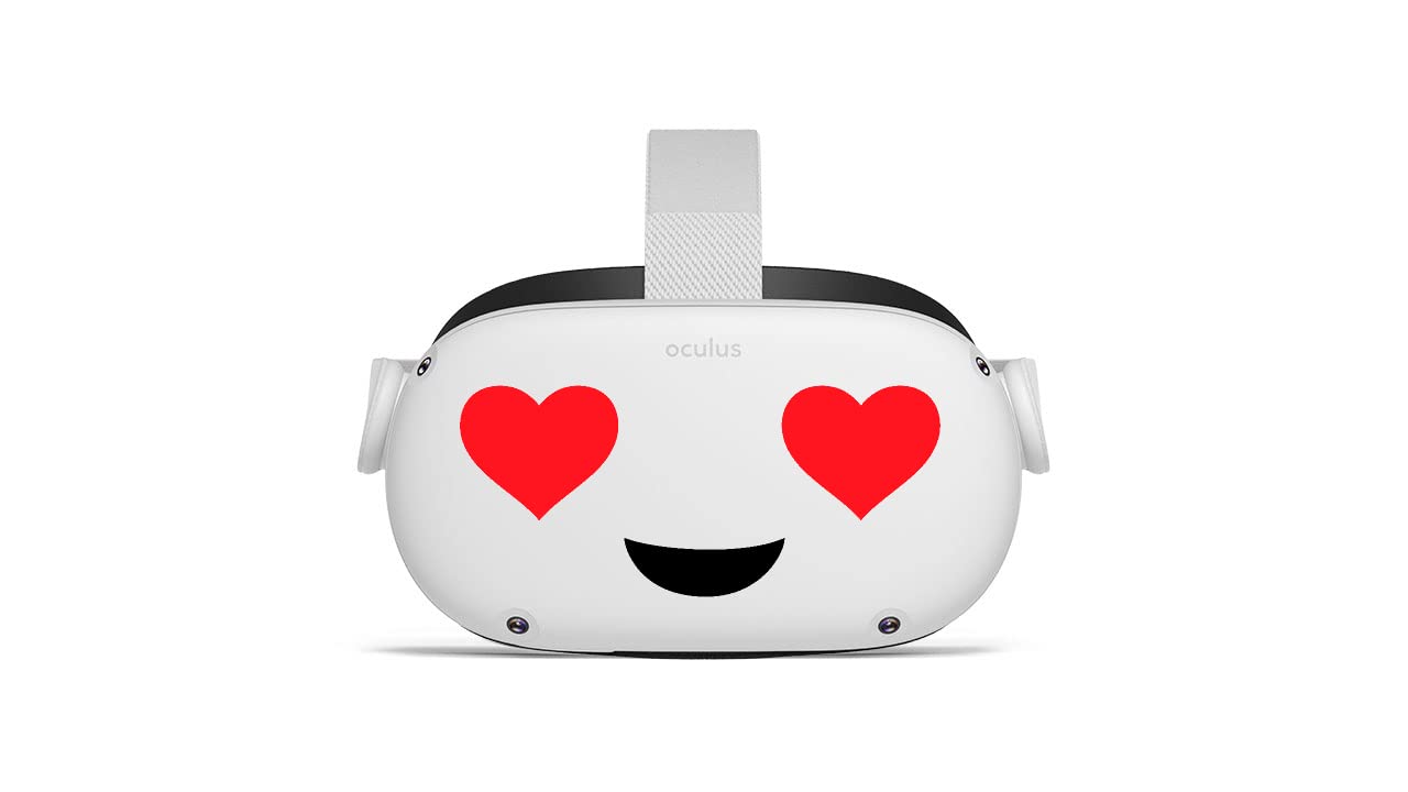 UwU Heart Face - Oculus Quest 2 - Decals - Black & Red