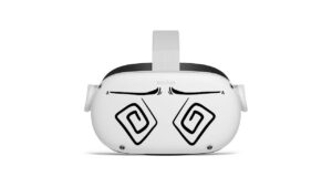 confused cartoon eyes - oculus quest 2 - decals - black