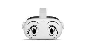 anime cute eyes - oculus quest 2 - decals - black