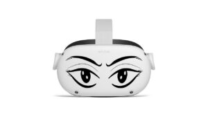 woman cartoon eyes - oculus quest 2 - decals - black