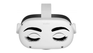 woman's eyes closed - oculus quest 2 - decals - black