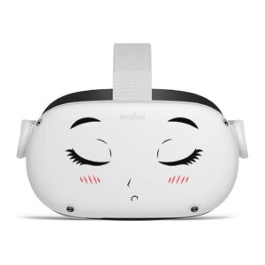 Anime Closed Eyes- Oculus Quest 2 - Decals - Black & Pink