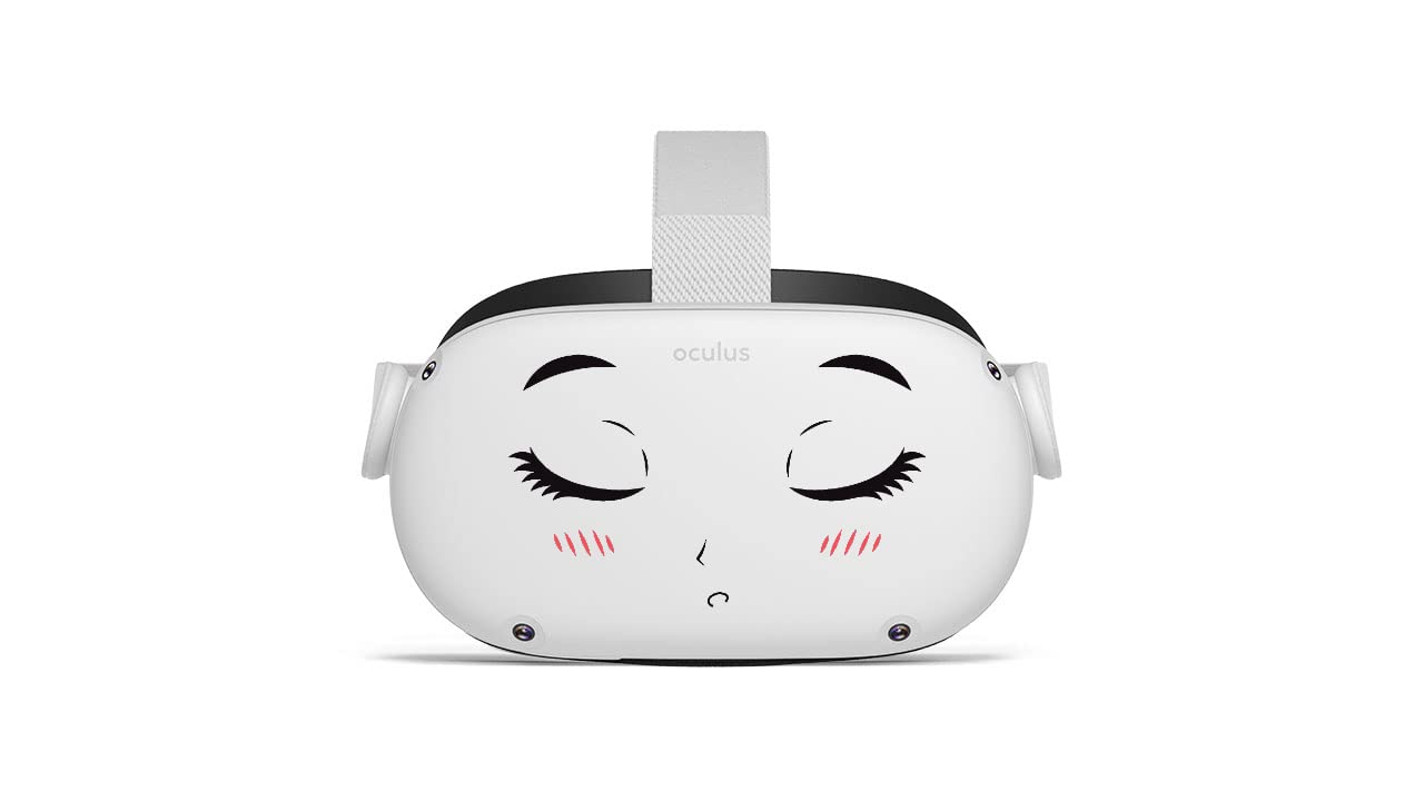 Anime Closed Eyes- Oculus Quest 2 - Decals - Black & Pink