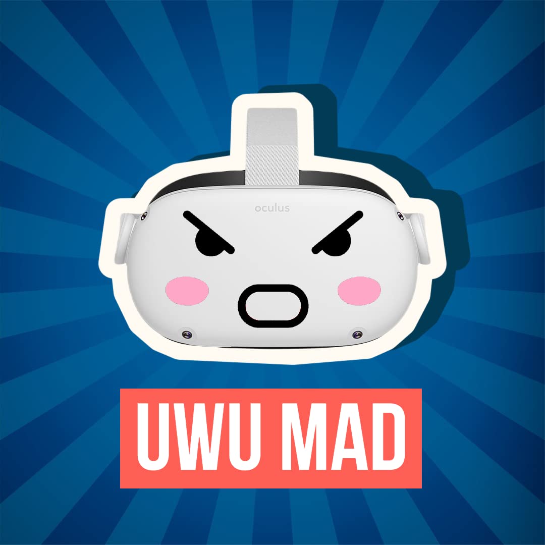 UwU Mad Face - Oculus Quest 2 - Decals - Black & Pink