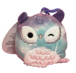 squishmallow official kellytoy 3.5 inch clip on bag keychain backpack clips squishy soft plush toy animal (solina owl)