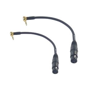 wjstn right angle 3.5 mm trs to 3-pin female xlr adapter xlr to 3.5mm microphone cable (8in/2pack)