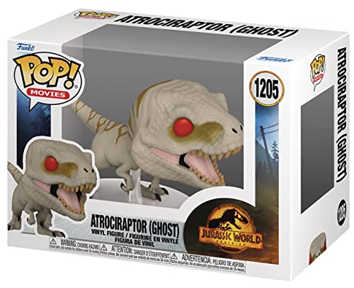 POP Jurassic World Dominion - Atrociraptor (Ghost) Funko Vinyl Figure (Bundled with Compatible Box Protector Case), Multicolor, 3.75 inches