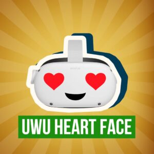 UwU Heart Face - Oculus Quest 2 - Decals - Black & Red