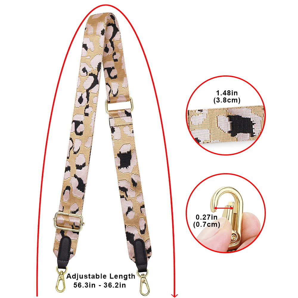 nuoku Purse Straps Replacement Crossbody Straps for Purses Straps for Handbags Luggage Straps, Leopard Print