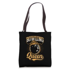 bowling queen crown bowling girl themed birthday party tote bag