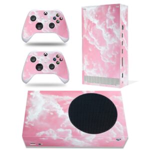 skin sticker protective vinyl decal wrap cover compatible with xbox series s console and controller (light pink)