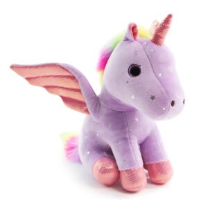 sew butiful 8 inch unicorn stuffed animals, cute unicorn gift toys for girls,unicorns birthday gifts soft plush toys set for baby, toddler, girls, kids,decor (purple)