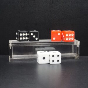 2 Pieces Dice Display Box Acrylic Dice Display Case Acrylic Dice Storage Box Magnetic Dice Box for Game Dice, Transparent