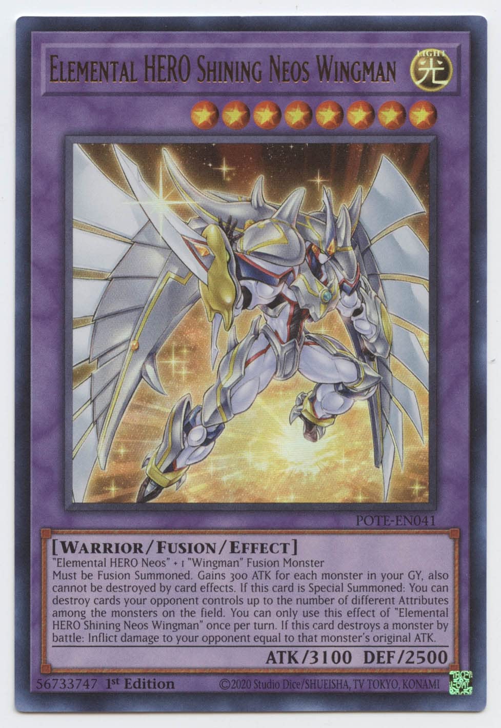 Elemental Hero Shining Neos Wingman - POTE-EN041 - Ultra Rare - 1st Edition