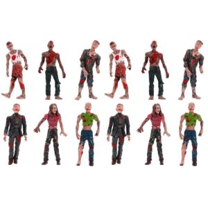 zerodeko 12 pcs toy zombie action figures with movable and detachable joints, mini zombie figurines, bloody zombie models for presents, decoration, and party favors