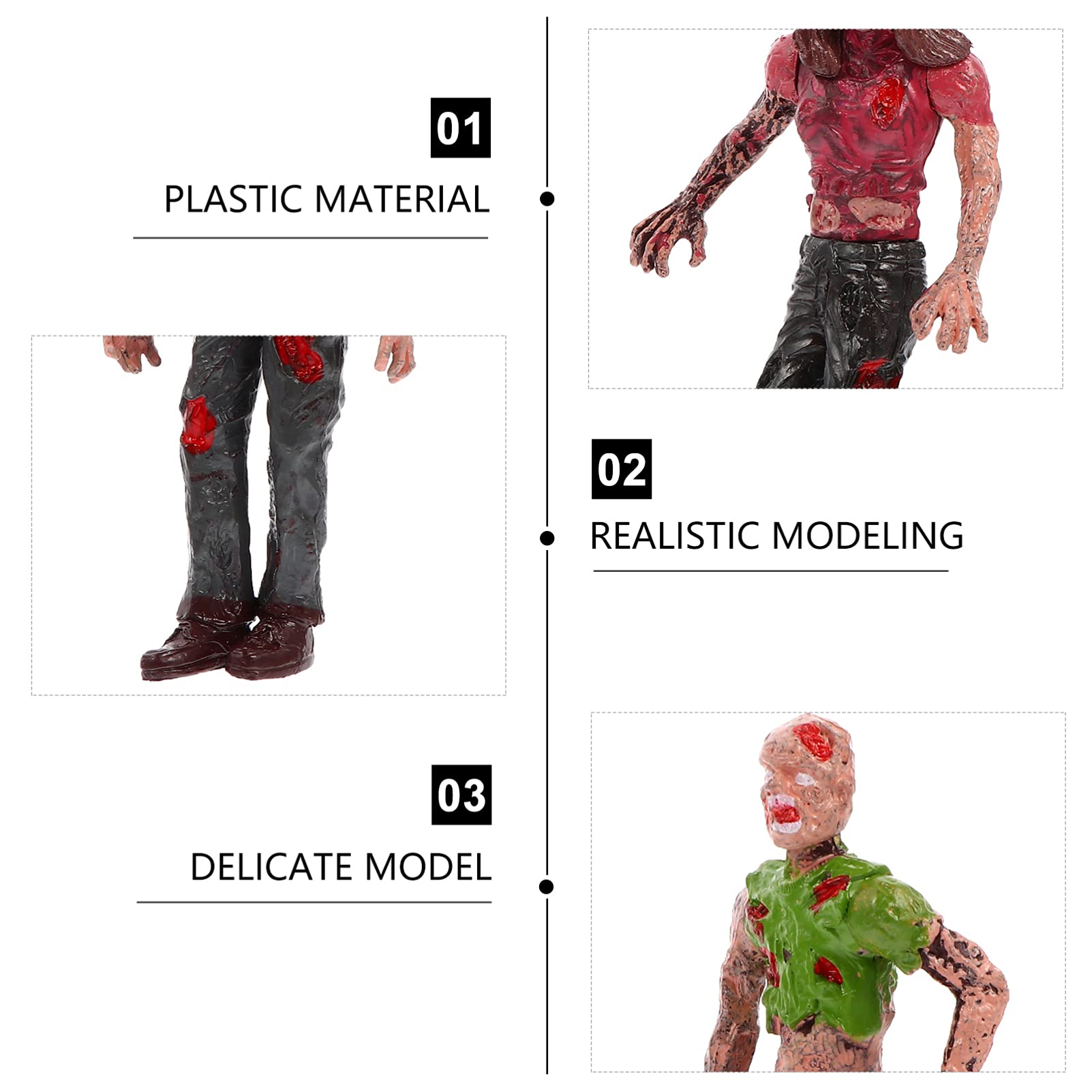 Zerodeko 12 PCS Toy Zombie Action Figures with Movable and Detachable Joints, Mini Zombie Figurines, Bloody Zombie Models for Presents, Decoration, and Party Favors