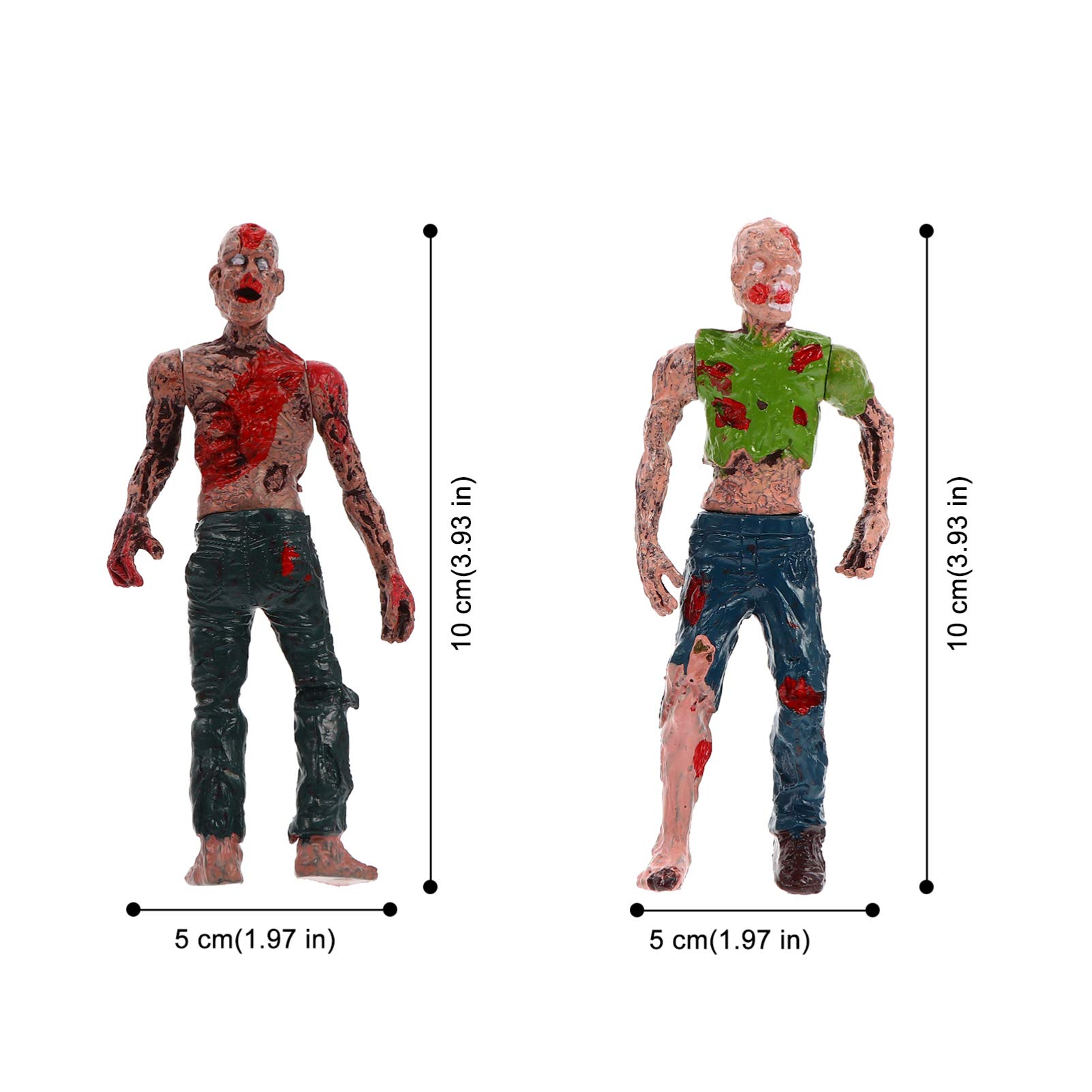 Zerodeko 12 PCS Toy Zombie Action Figures with Movable and Detachable Joints, Mini Zombie Figurines, Bloody Zombie Models for Presents, Decoration, and Party Favors