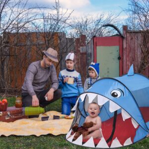 Little Bado Shark Kids Tent Indoor and Outdoor Playing Imaginative Games Toy Gifts for Boys Girls Toddlers 3 4 5 6 7 8 Years Old