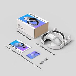 HEIXIAOYU Head Strap Oculus Quest 2 Elite Strap with External Battery T2 Magnetic Plate ABS Raw Materials Pack Holder for Enhanced Playtime VR Head Strap Comfort Strap Foldable Design (Power Style)