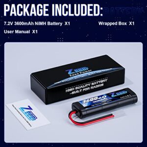 Zeee 7.2V NiMH Battery 3600mAh RC Battery High Power with Tamiya Connector for RC Car RC Truck Associated HPI Losi Kyosho Racing Hobby