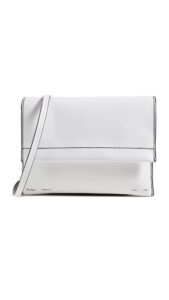 proenza schouler white label women's accordion flap bag, optic white, one size